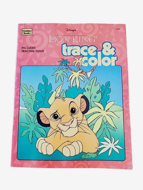 *NEW* DISNEY'S THE LION KING Trace & Color Activity Book 1994 Vintage ...