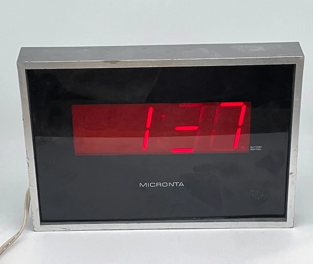 VINTAGE MICRONTA RED LED WALL / DESK CLOCK -Tandy Corp 63-805B £22.42 ...