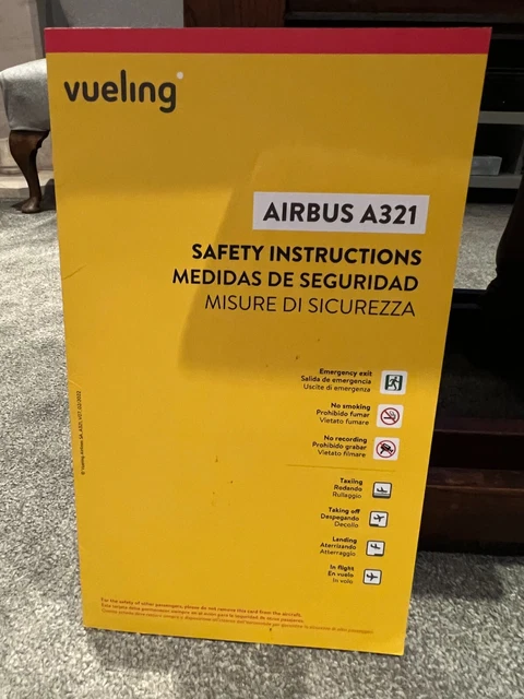 VUELING - AIRBUS A321 - Safety Card (SA_A321_V07_02/2022) £3.00 ...