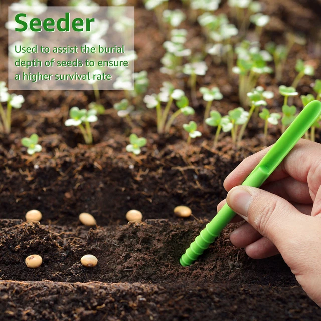 SEED RULER AND Dibber Wood Seed Spacing Ruler with Holes Plastic ...