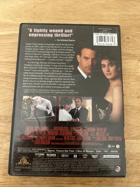 DVD NO WAY Out Kevin Costner Gene Hackman Thriller $8.99 - PicClick CA