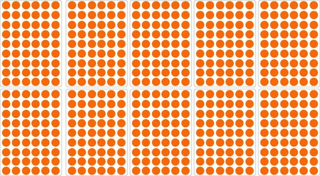 LOT GOMMETTES AUTOCOLLANTES 540 rondes orange 1,5cm carte scrapbooking ...