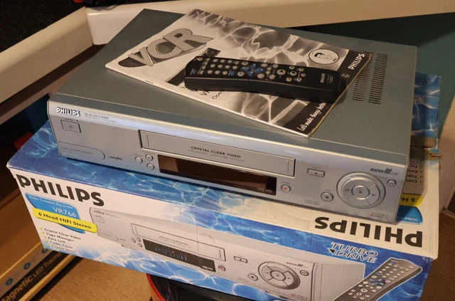 PHILIPS VR766 VHS Video Cassette Recorder Hifi Stereo RC 7111 Remote ...