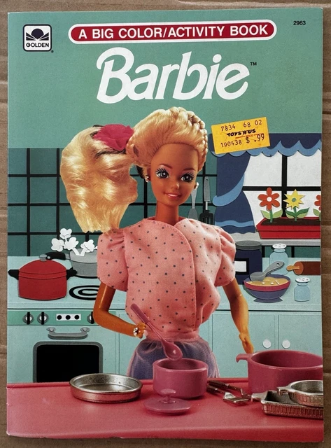 VINTAGE 1984 MATTEL BARBIE Cook Big Activity Coloring Book Toys R Us ...
