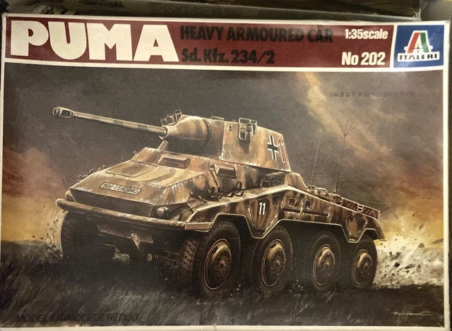 PUMA HEAVY ARMOURED Car SD.KFZ.234/2 Italeri 1/35 Kit Neuf,boite Usagee ...