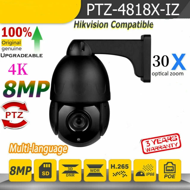 HIKVISION COMPATIBLE 4K 8MP 30X PTZ IP Camera 30x Zoom POE IR 100M PTZ ...