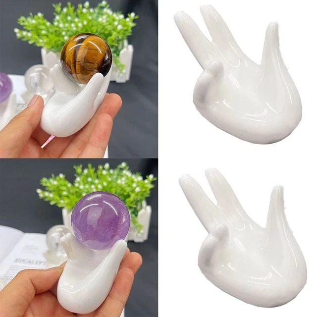 CERAMIC BUDDHA HAND Sphere Holder Sphere Display Stand 30-60mm Sphere ...