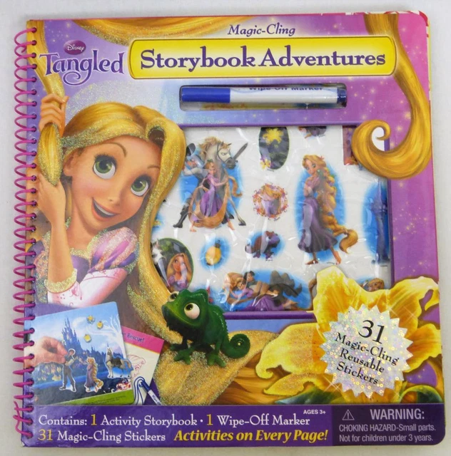 DISNEY TANGLED MAGIC Cling Stickers Activity Storybook & Wipe Off ...