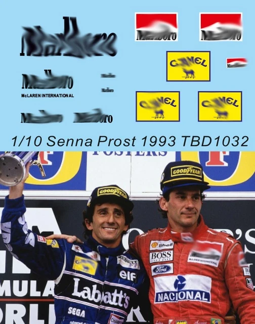 1/10 MISSING SPONSOR Water Decals for Statue Senna Prost 1993 Decal ...