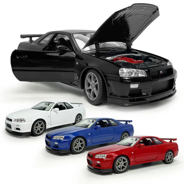 1:24 NISSAN SKYLINE GT-R (R34) Model Car Diecast Toys for Kids Boys ...