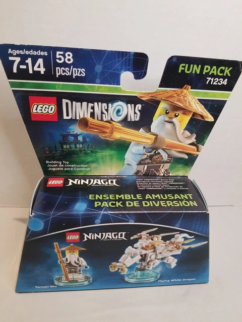 LEGO DIMENSIONS NINJAGO Sensei Wu & Flying White Dragon Fun Pack 71234 ...