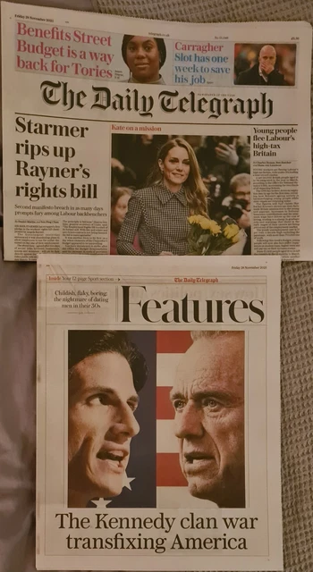 THE DAILY TELEGRAPH 28th November 2025 28/11/25 Princess Of Wales & The ...