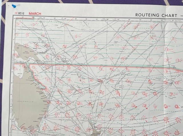 ADMIRALTY 5128 (3) Routeing Chart-South Pacific Ocean Vintage Map ...