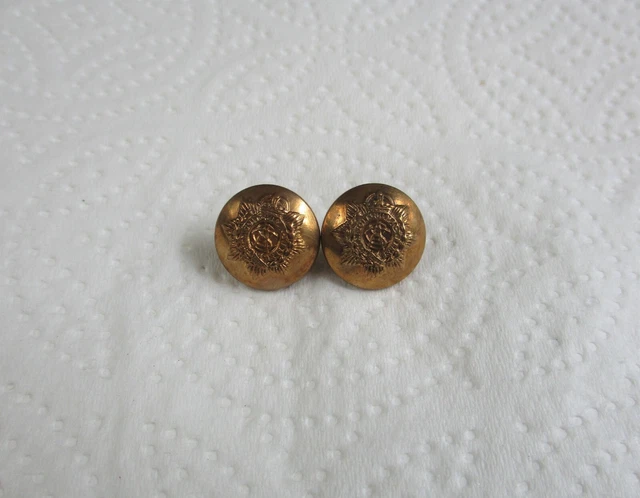 PAIR WW1 BRITISH:&ARMY SERVICE CORPS BRASS CAP BUTTONS" (Small, 14mm ...