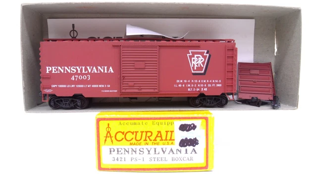 ACCURAIL HO PRR Pennsylvania PS-1 Steel Train Box Car 3421 $14.99 ...