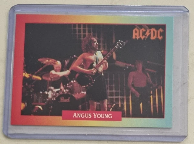 RARE ANGUS YOUNG Acdc Trade Card Rare Brockum 1991 Rock Mint Not Signed ...