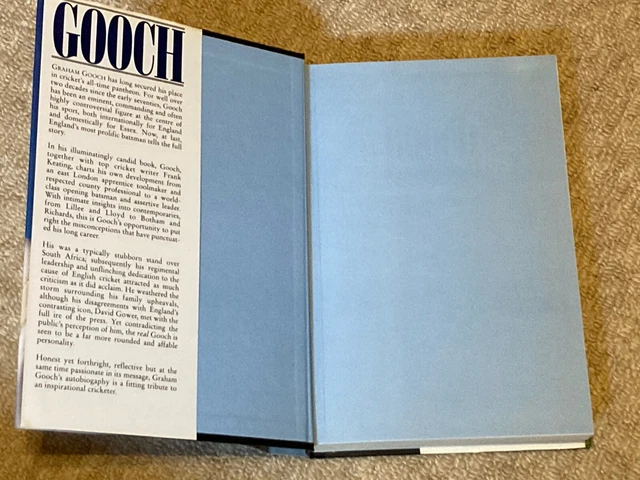 V RARE SIGNED Graham Gooch Autobiography Book Hb - Cricket Ashes ...