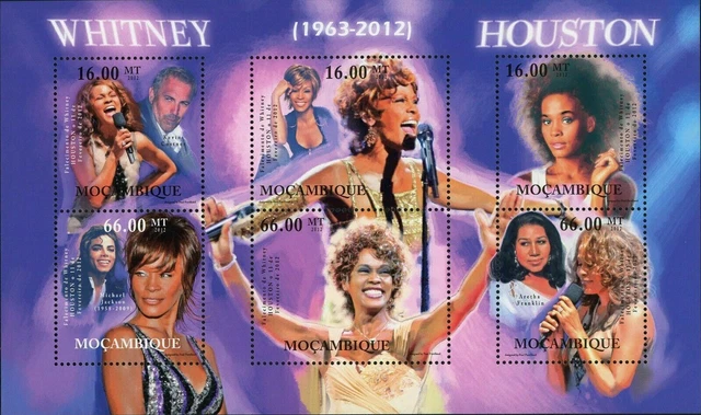 WHITNEY HOUSTON STAMP Michael Jackson Kevin Costner Aretha Franklin MNH ...