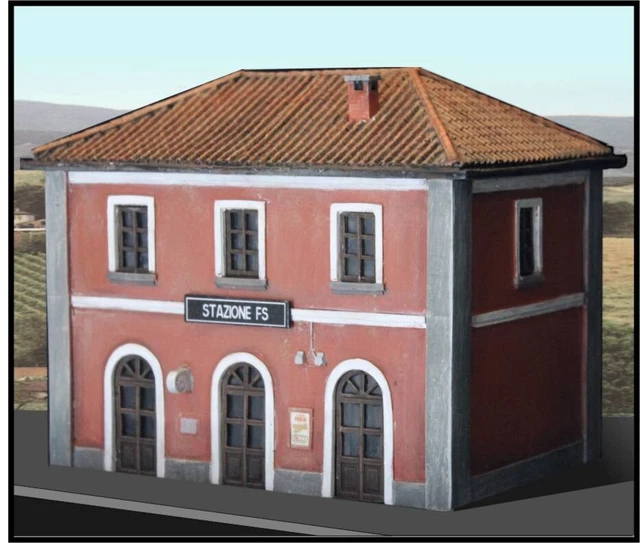 NINIVE 8H STAZIONE ferroviaria FS kit resina plastico diorama in scala ...