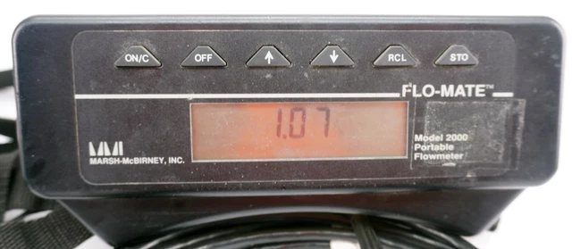 MARSH MCBIRNEY MODEL No. 2000 Flo-Mate Portable Water Flowmeter Unit ...