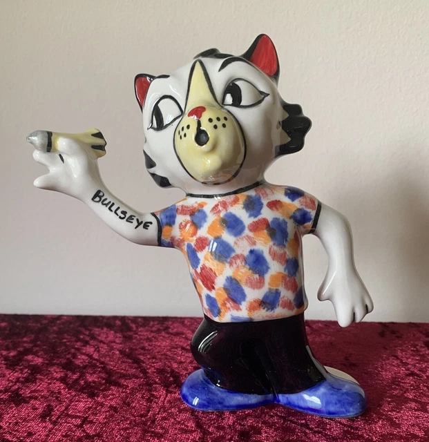 RARE LORNA BAILEY Bullseye The Darts Cat, 16 cm Tall & 13 cm Wide. £75. ...