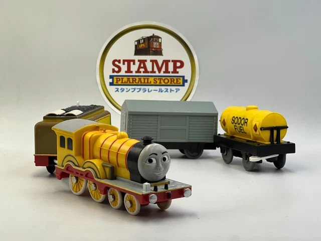 RARE! TOMY TRACKMASTER Plarail Molly the Yellow Engine Freight Set £50. ...