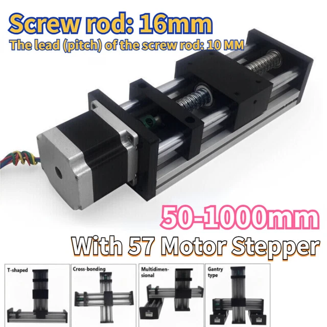 New Cnc Linear Guide Rail Motion Slide Actuator Stroke Stepper W 57 Motor Stage 134 90
