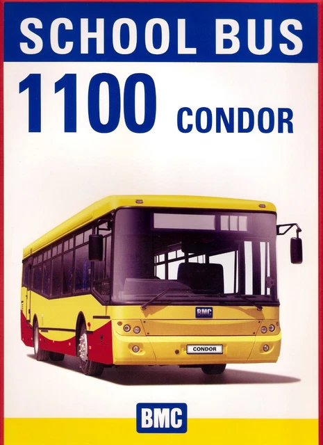 BUS MANUFACTURER SPECIFICATION Sheet ~ BMC Condor 1100 - 57 seat School ...