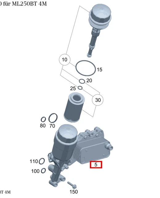 ORIGINAL ÖLFILTERGEHÄUSE MIT Ölkühler Mercedes-Benz Ölfilter CDI Motor M651 Neu EUR 95,00 ...