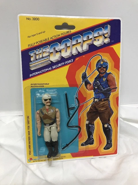 FIGURINE ARTICULÉE VINTAGE 1990 Lanard Toys "The Corps" Chopper neuve ...