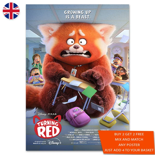 TURNING RED MOVIE Poster Print A5 A4 A3 A2 A1 Maxi Wall Art - 1980 £2. ...