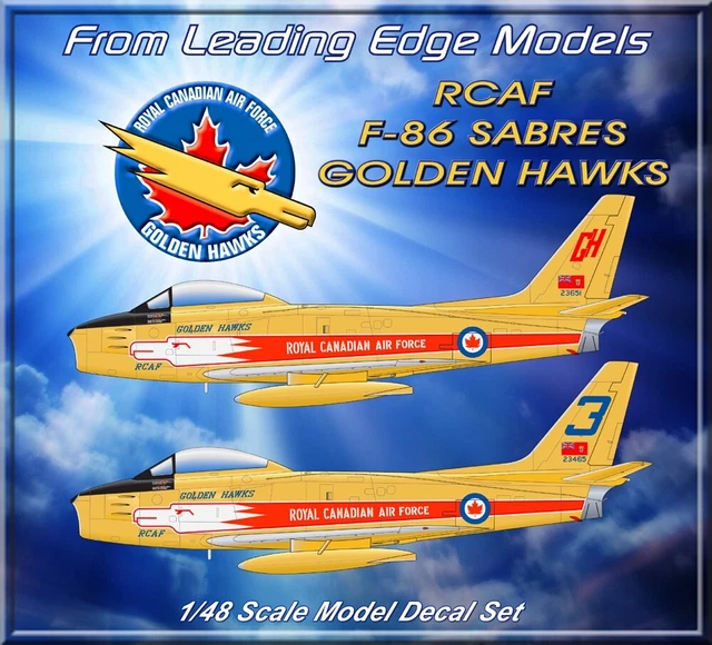 1/48 RCAF F86 Sabre Golden Hawks model decal set by Leading Edge Models ...