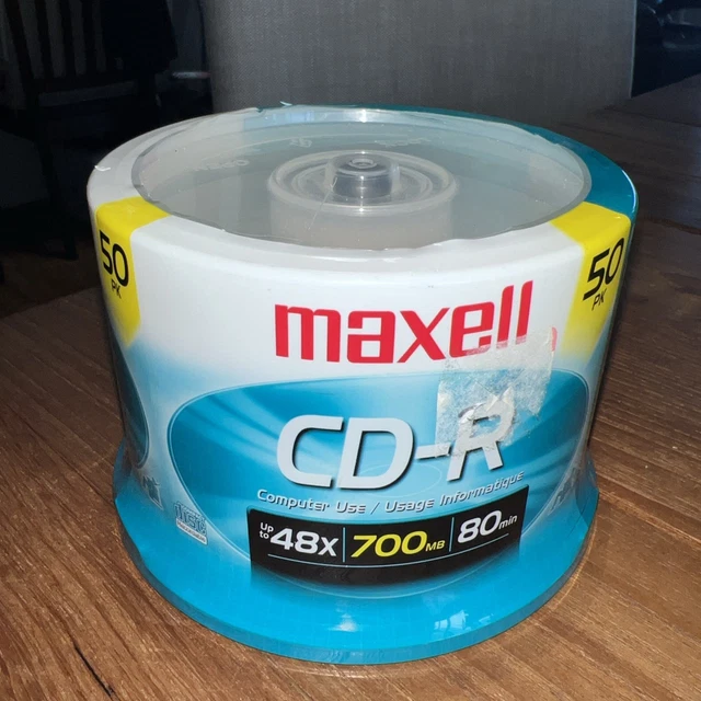 NEW 50 PACK Maxell Color CD-R 700MB, 48x-80 Min.Recordable Disc Or FUN ...