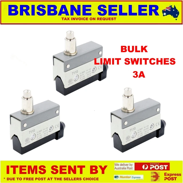 10 X LIMIT SWITCH 240V 5A AC 12V DC PUSH BUTTON ALARMS MOTORS NO NC $34 ...