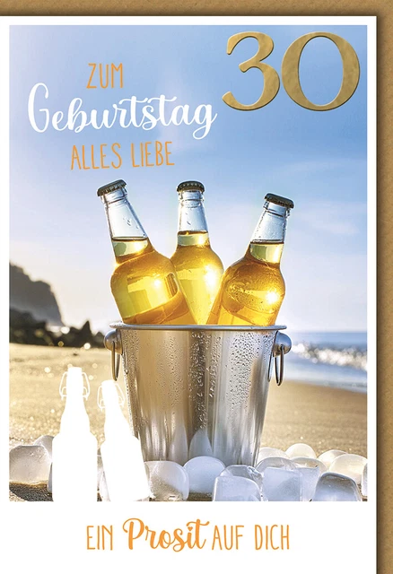 30. GEBURTSTAG GLÜCKWUNSCHKARTE mit Briefumschlag Bierflaschen gekühlt EUR 2,50 - PicClick DE