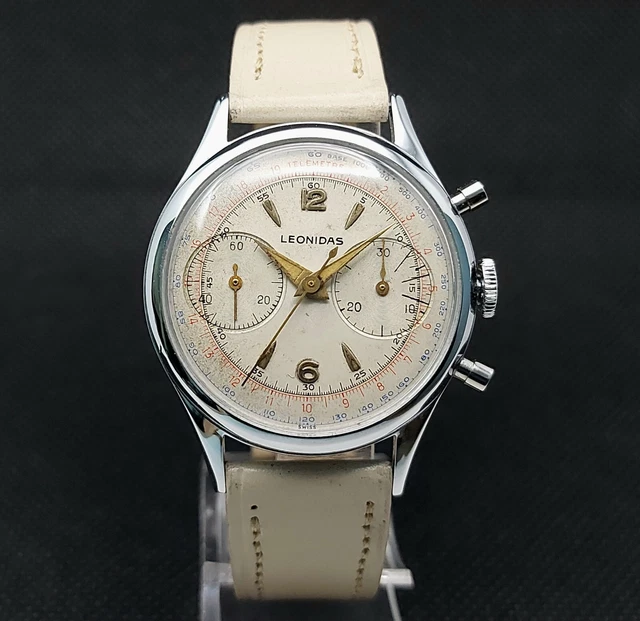 LEONIDAS ART DECO Chronograph Landeron 148 vintage 1954 Classic pre ...