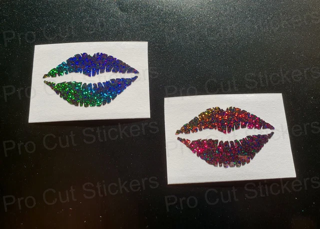 LIPS LIPSTICK KISS Rainbow Glitter Sparkles Custom Wall Car Scene ...
