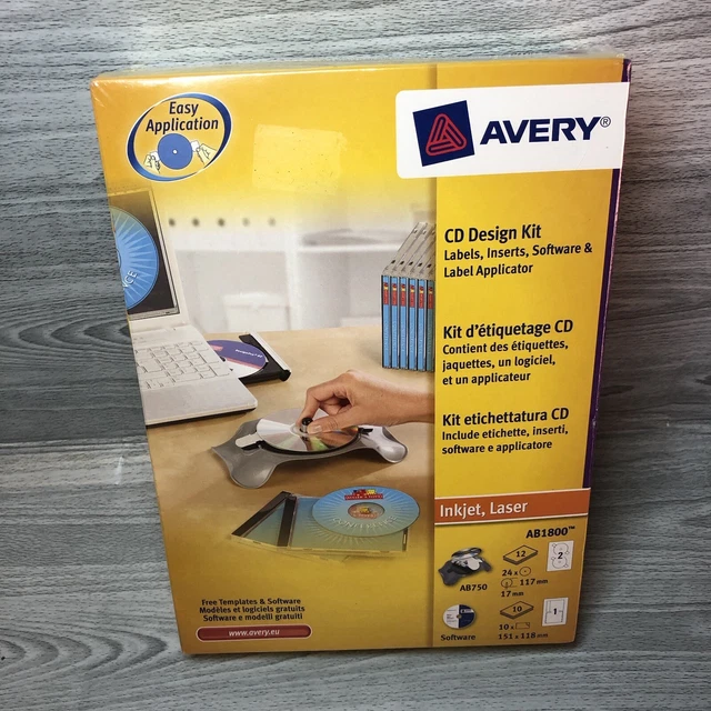 AVERY AFTERBURNER AB1800 CD/DVD Design Label System kit completo nuovo ...