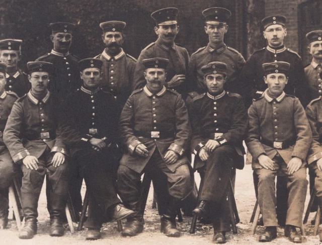 WW1 IMPERIAL ARMY Soldier Group RPPC Photo German Infantry Uniforms ...