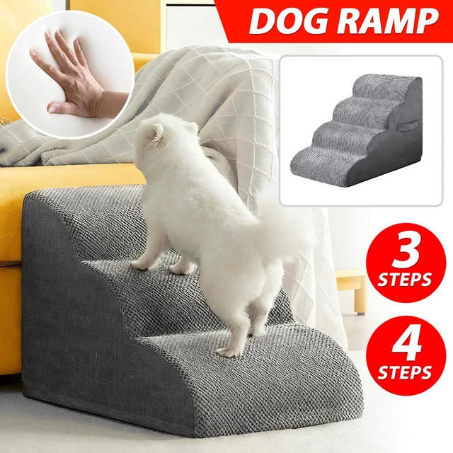 PORTABLE DOG RAMP Foam Pet Stairs Step Cat Washable Non-Slip For Sofa ...