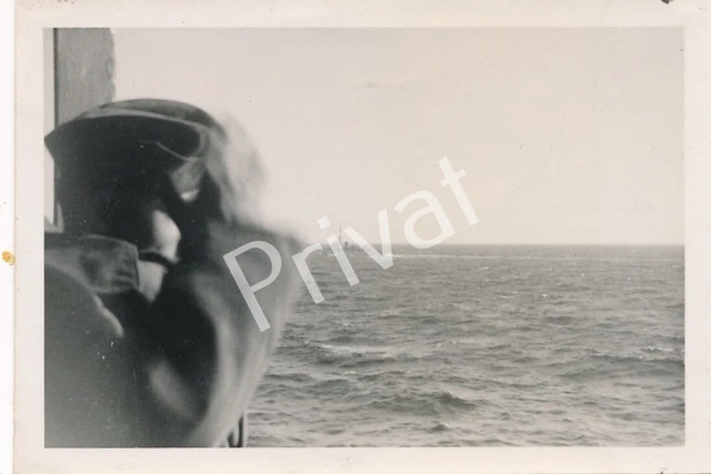 FOTO WKII WEHRMACHT Kielwasser Minensuchboot Oslo Fjord Norway L1.99 ...