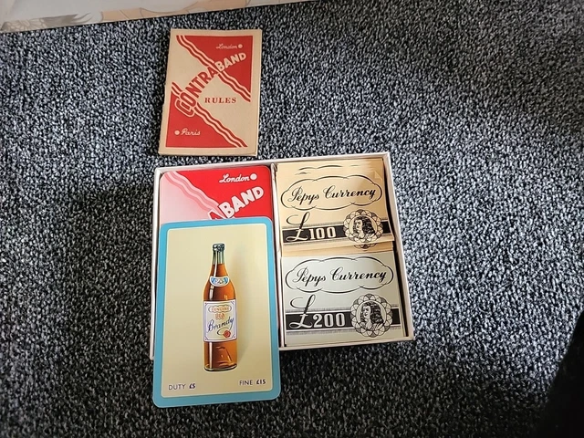 VINTAGE CONTRABAND CARD Game Pepys 1950s COMPLETE Smuggling Castell ...