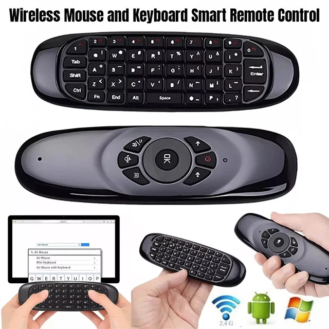 2.4G WIRELESS AIR Mouse Remote Control Backlit Keyboard for Android TV ...