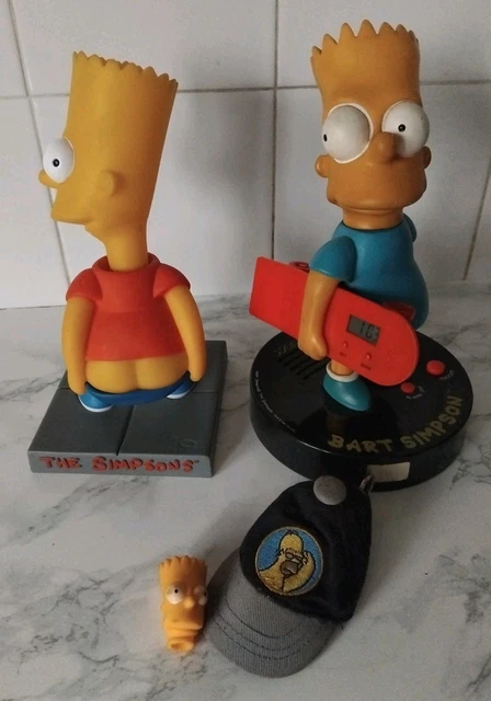 VINTAGE SIMPSONS BART Alarm Clock Bobblehead Pencil Topper Bundle £8.00 ...