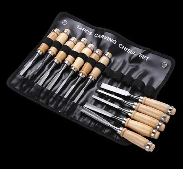 PROFESSIONAL WOOD CARVING Hand Chisel Set Woodworking Lathe Gouges ...