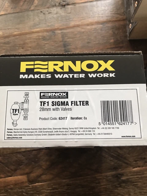 FERNOX TF1 SIGMA Filter 28mm £50.00 - PicClick UK