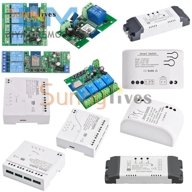1/2/4CH SMART WIFI Switch Relay Module Wireless Remote DC 7-32V/AC85 ...