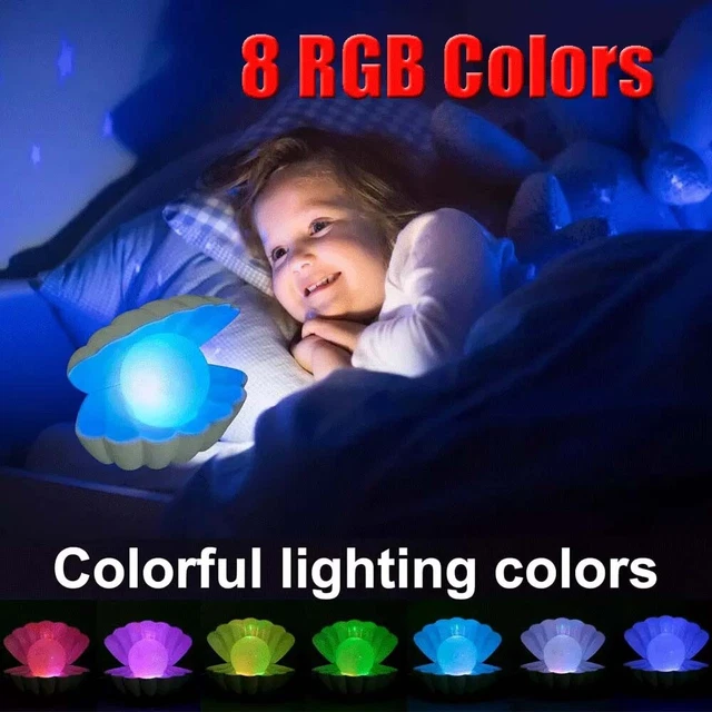 SEA PEARL SHELL LED Colour Changing Lamp Bedside Night Mood Decor Light ...