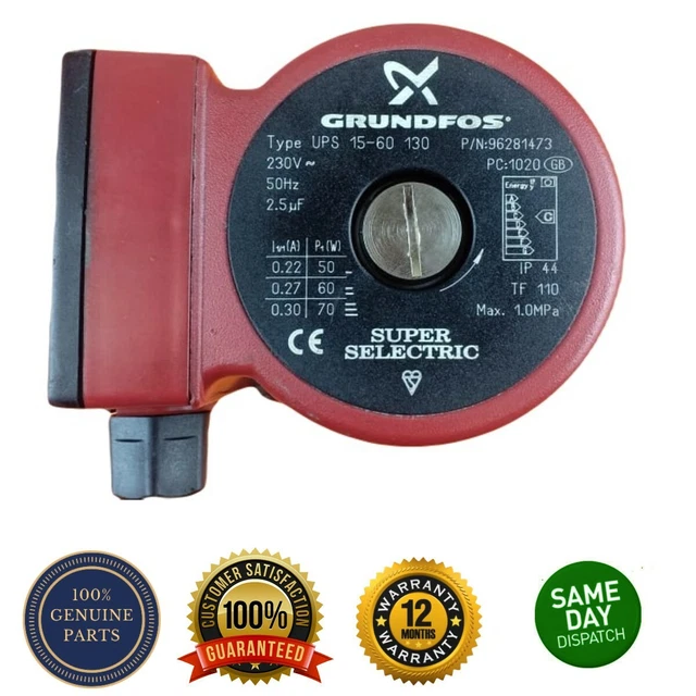 GRUNDFOS UPS 15-60 (130) Super Selectric Circulator 230V Pump 96281473 £84.99 - PicClick UK