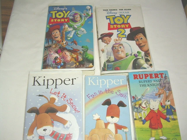 LOT OF 5 VHS Movies "Toy Story 1 & 2 /Rupert & The Knight/2 Kipper ...
